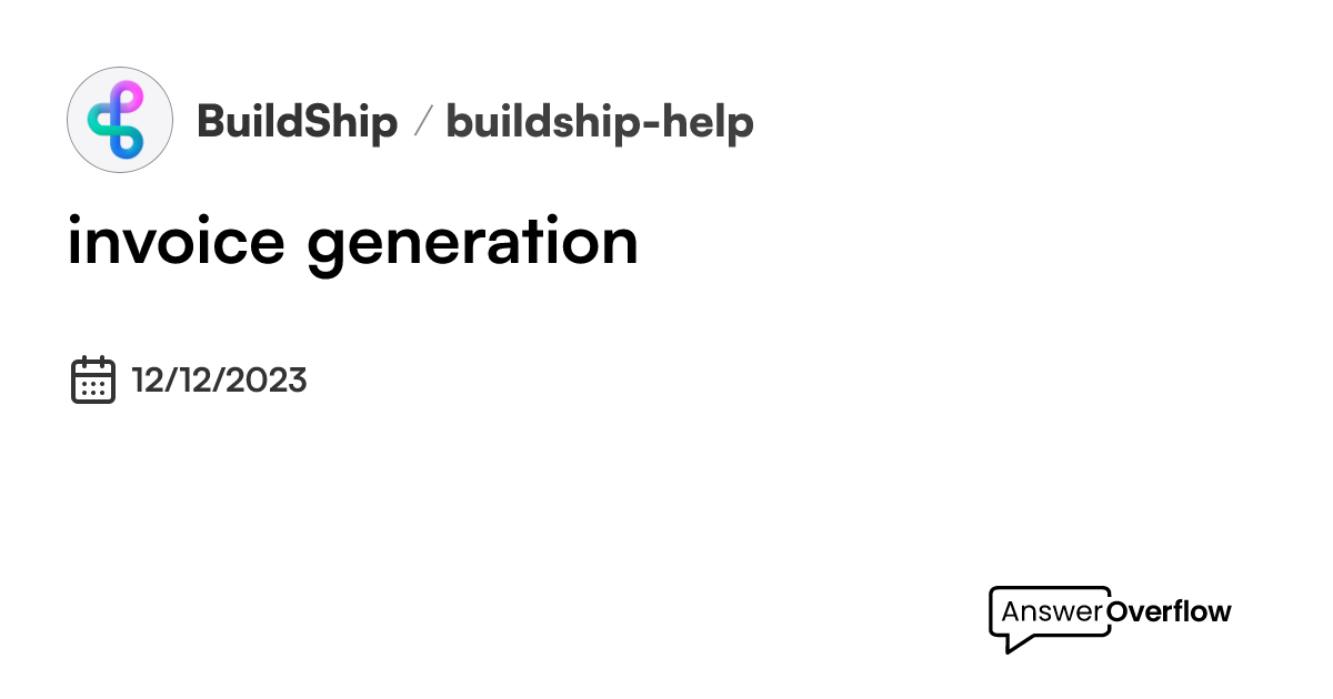 invoice generation - BuildShip