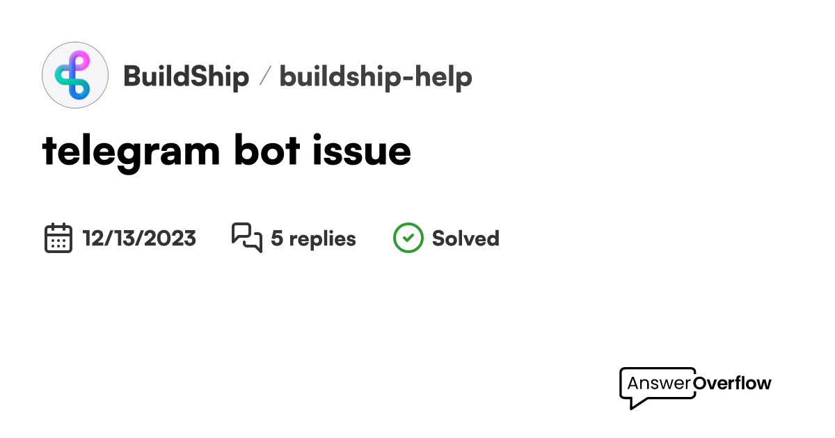 telegram bot issue! - BuildShip