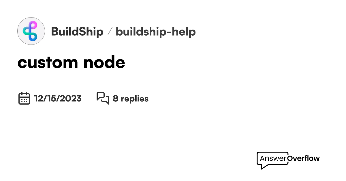 custom node? - BuildShip