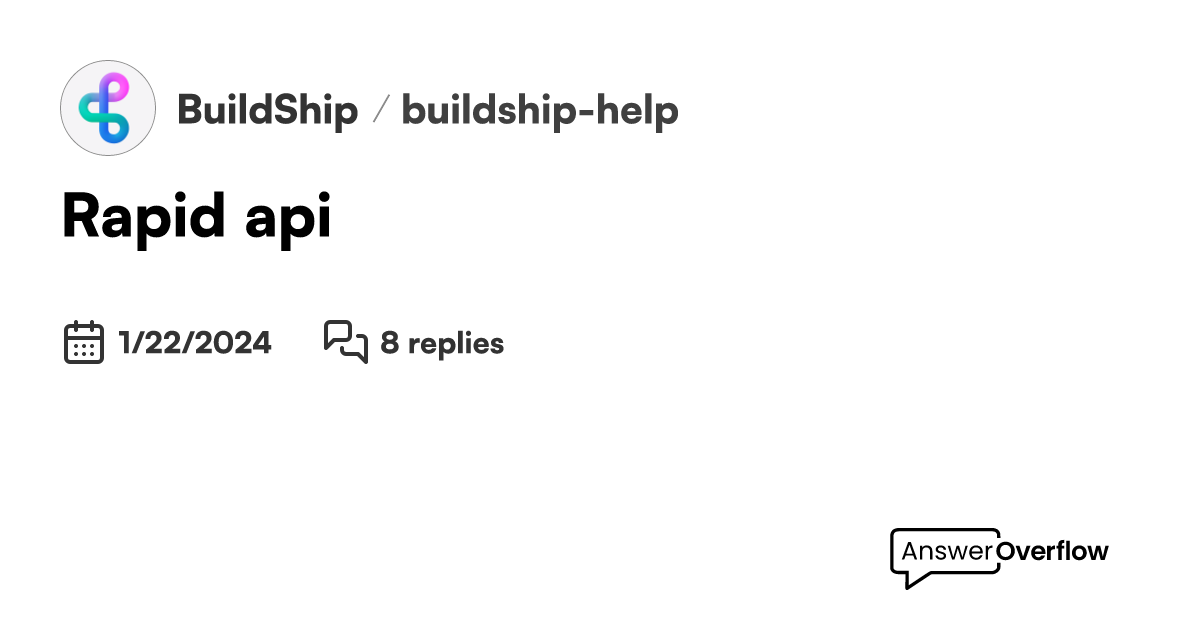 Rapid api - BuildShip
