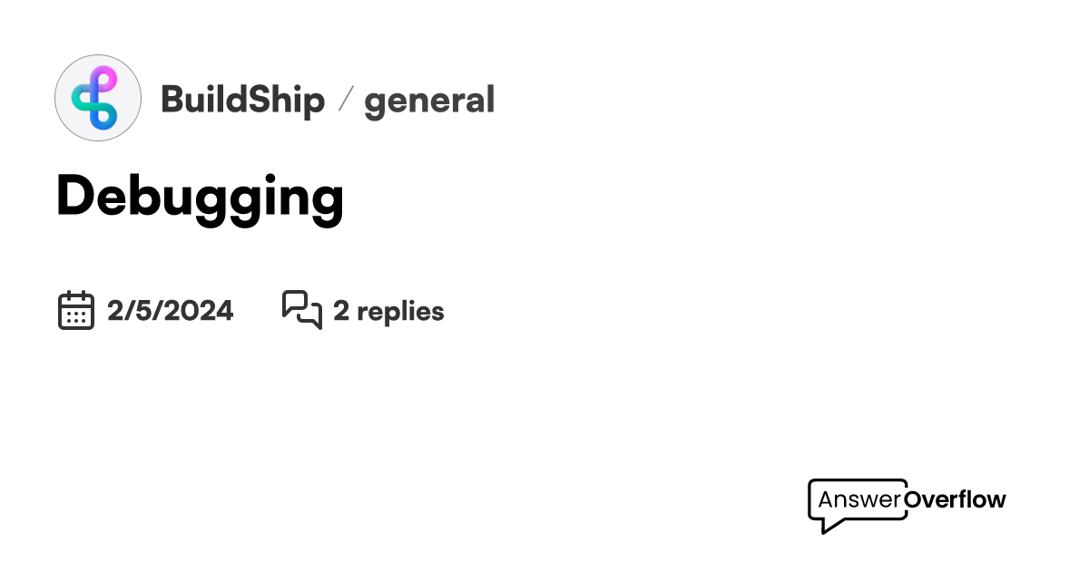 Debugging - BuildShip