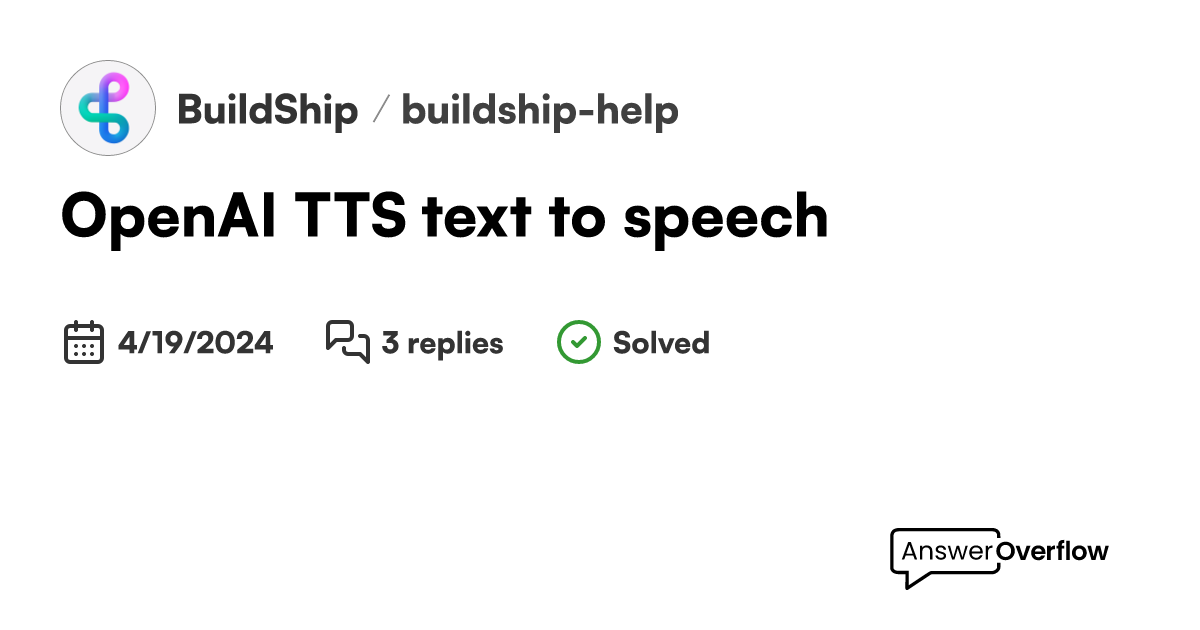 OpenAI TTS (text to speech) - BuildShip