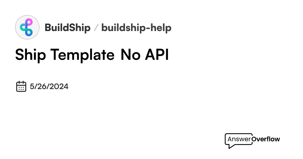 Ship Template No API - BuildShip
