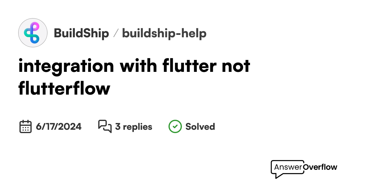 integration with flutter (not flutterflow) - BuildShip