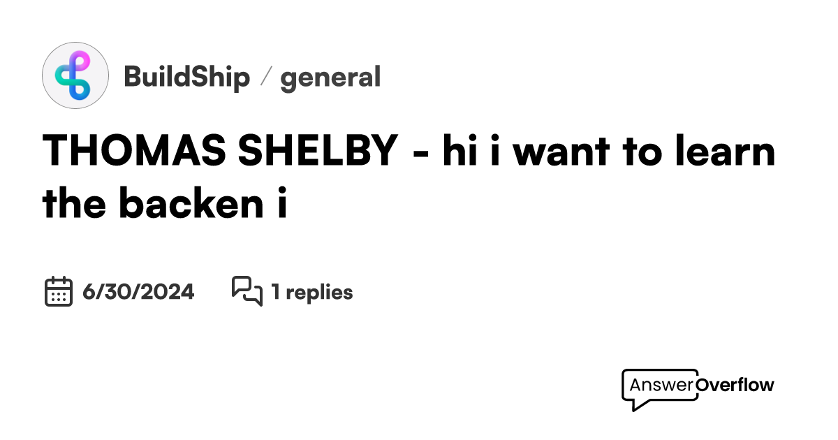 THOMAS SHELBY - hi i want to learn the backen i... - BuildShip + Rowy THOMAS SHELBY - hi i want to learn the backen i... - BuildShip + Rowy