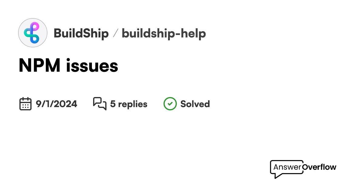 NPM issues? - BuildShip