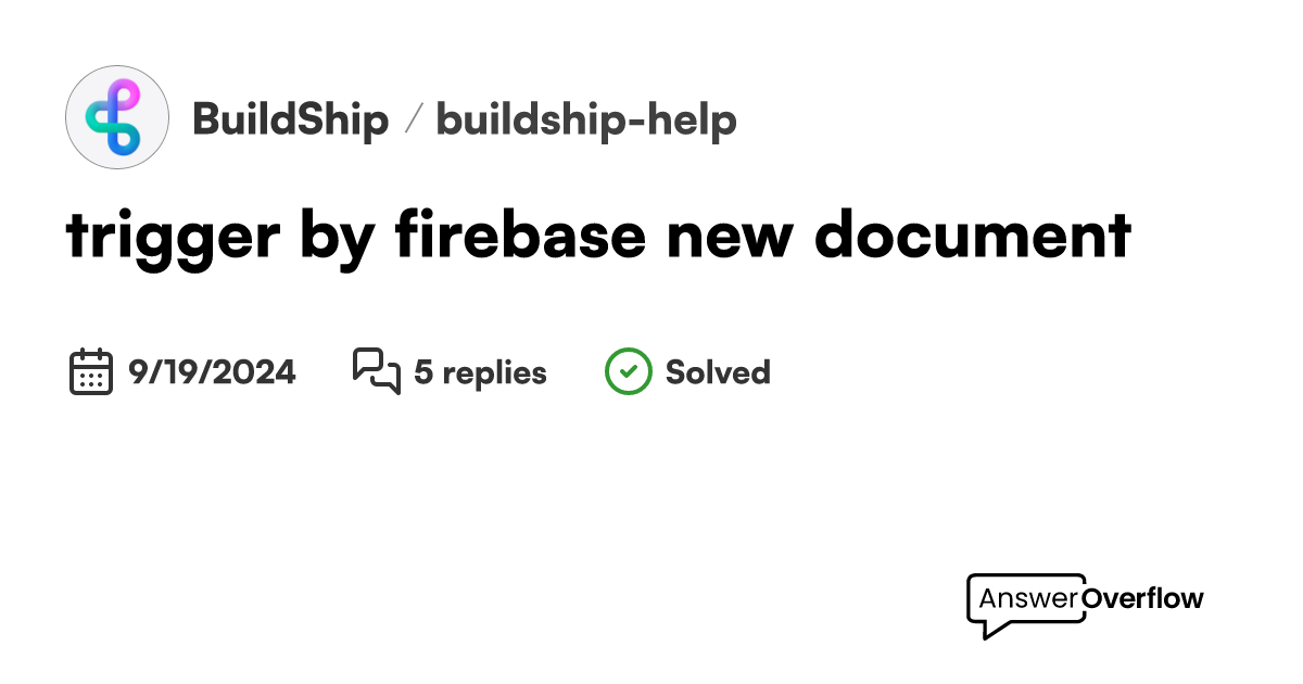 trigger by firebase new document - BuildShip