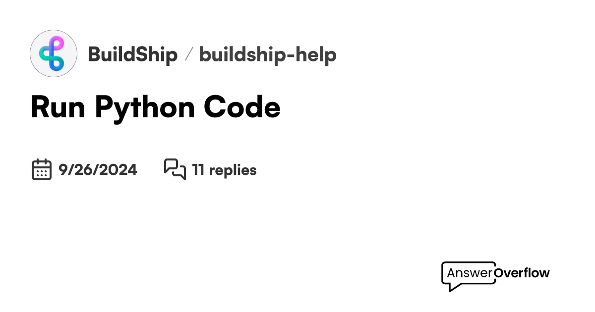 Run Python Code - BuildShip
