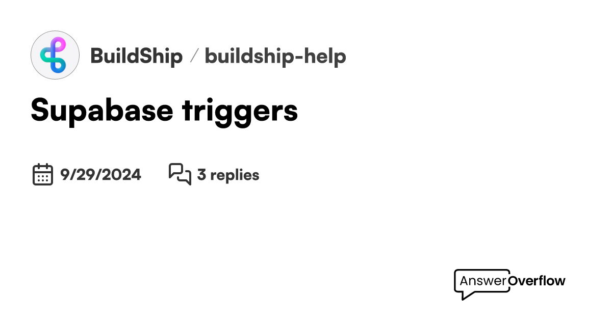 Supabase triggers - BuildShip
