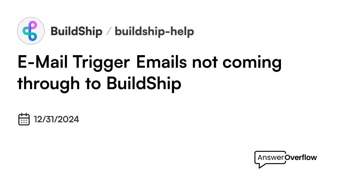 E-Mail Trigger: Emails not coming through to BuildShip - BuildShip