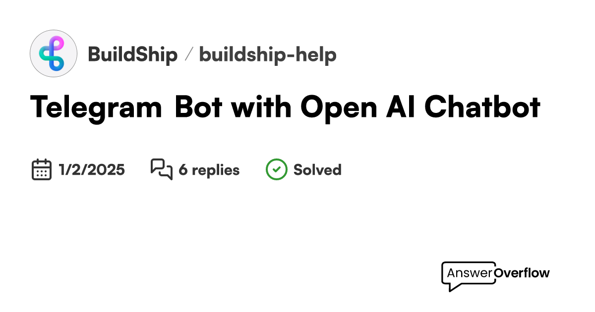 Telegram Bot with Open AI Chatbot - BuildShip