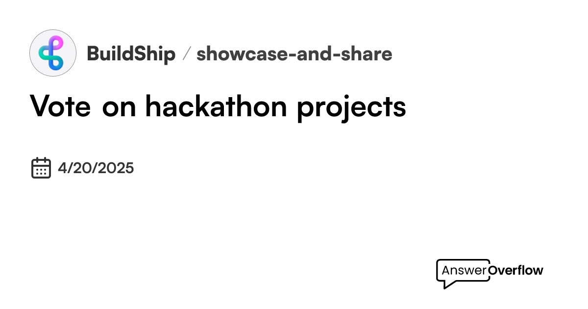 Vote on hackathon projects - BuildShip